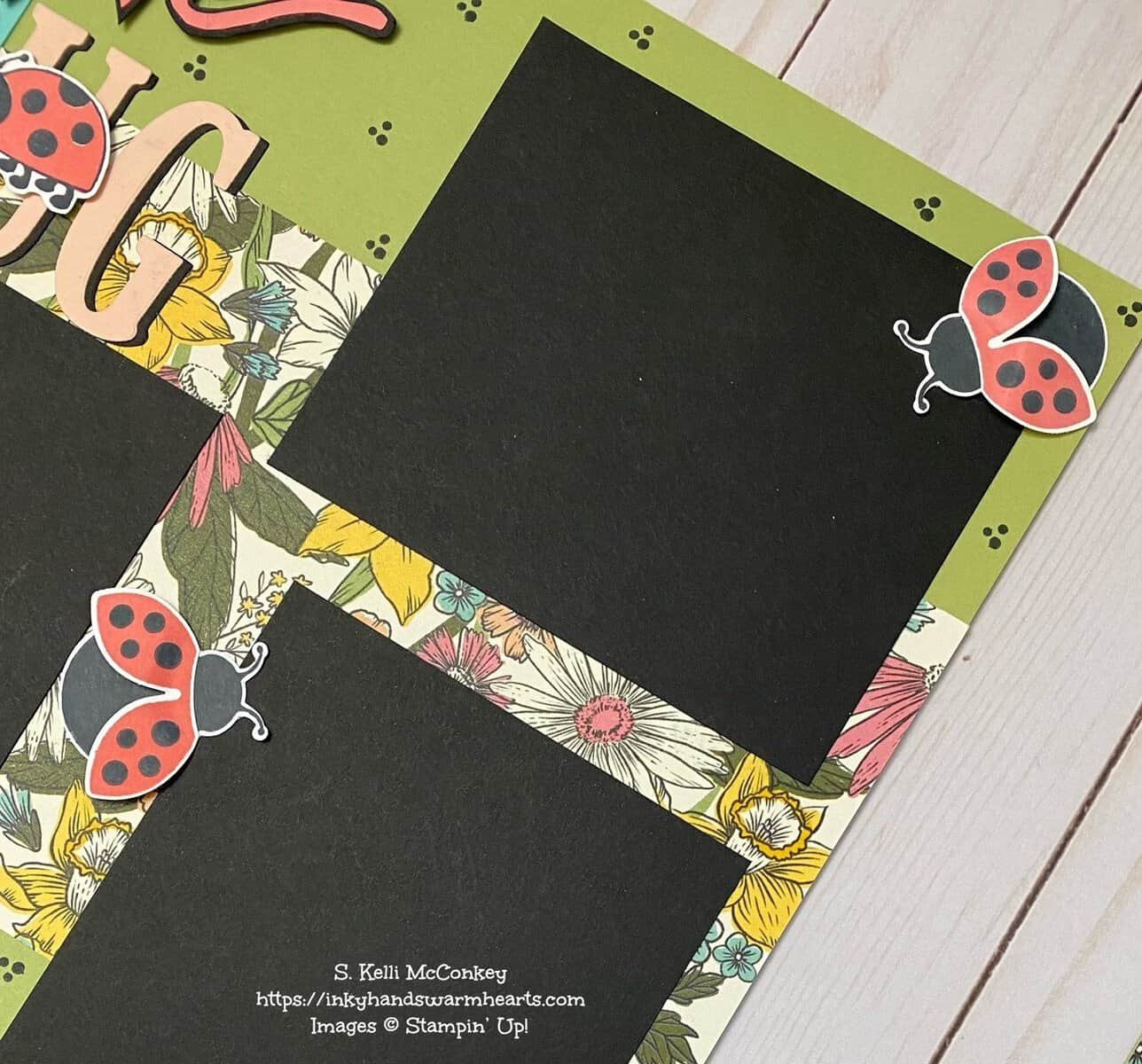 Love Bug Scrapbook Pages using Hello Ladybug Bundle by Stampin' Up!