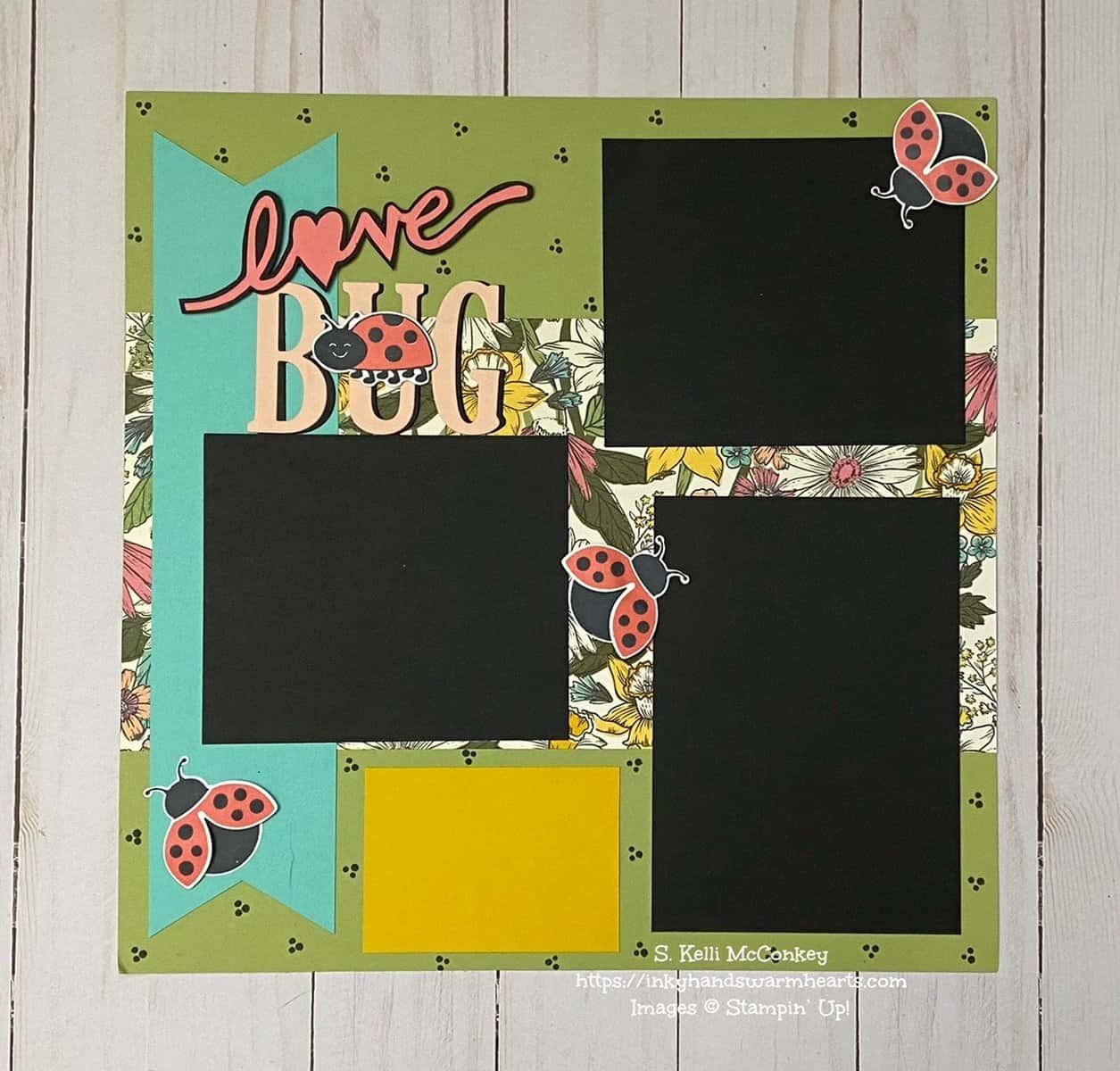 Love Bug Scrapbook Pages using Hello Ladybug Bundle by Stampin' Up!