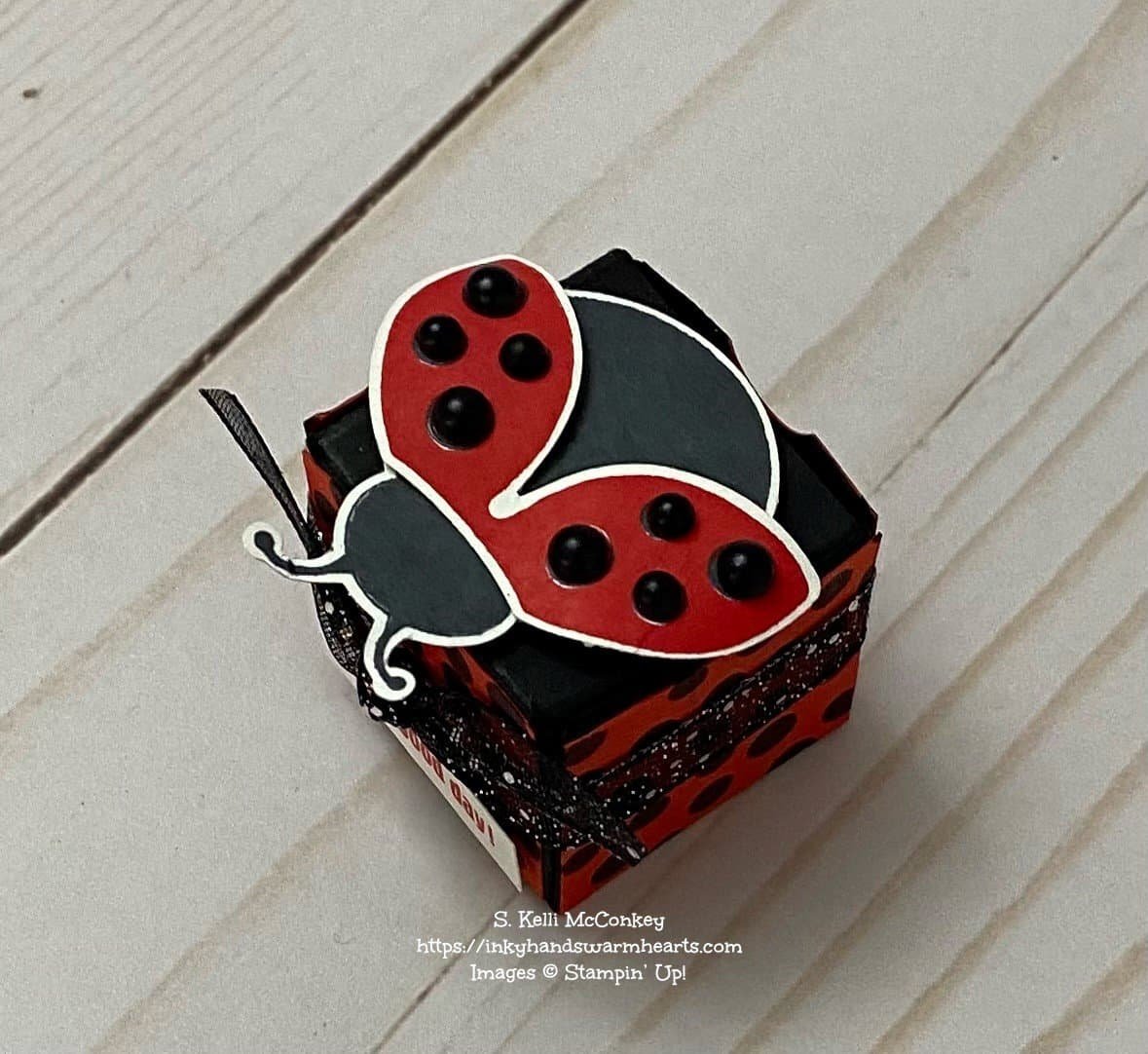 Teeny Tiny Ladybug Candy Box on 3D Thursday - Stampin' Up!