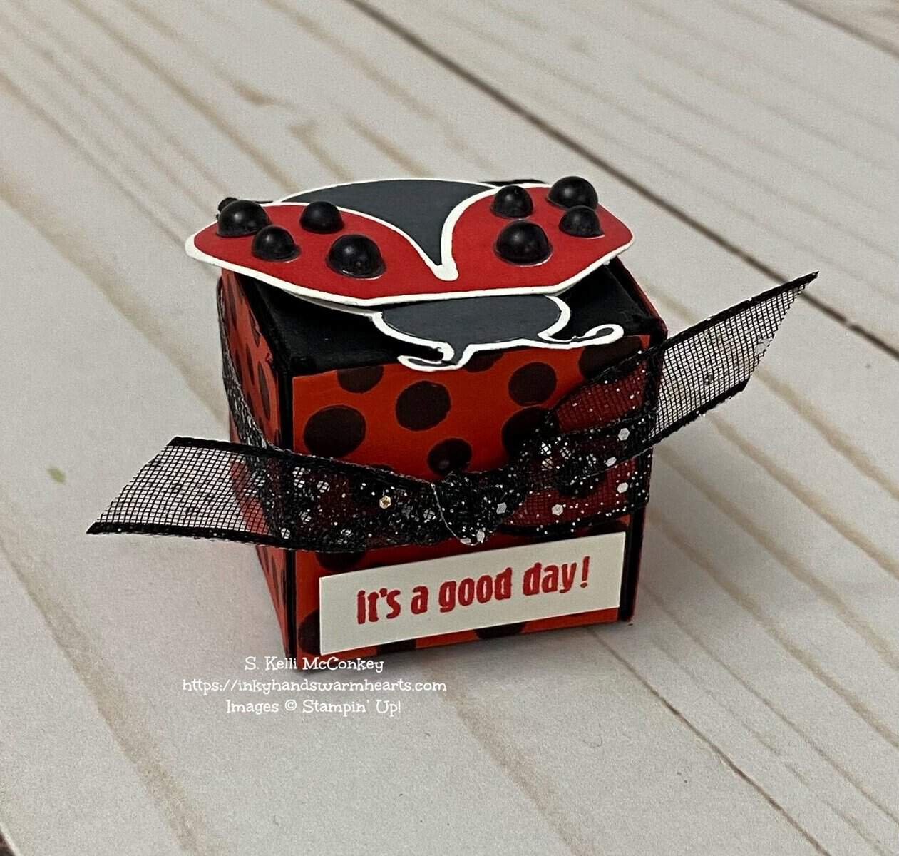 Teeny Tiny Ladybug Candy Box on 3D Thursday - Stampin' Up!