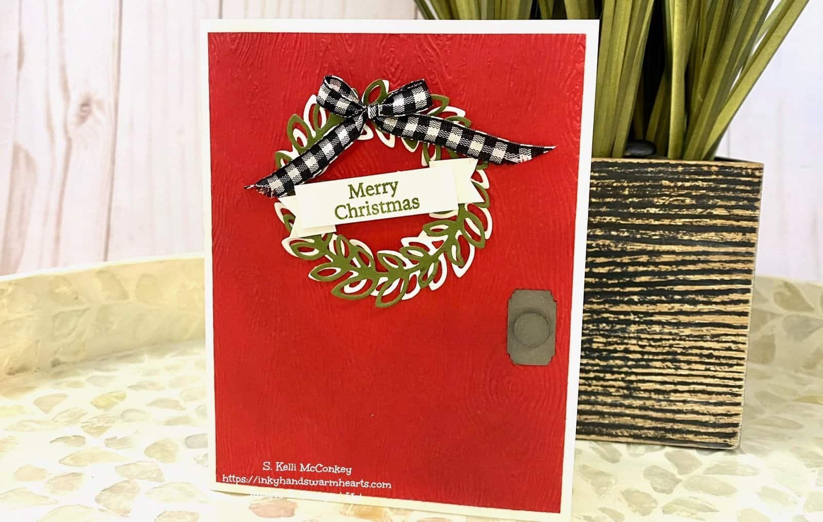 How To Make My Merry Christmas Door Card - Inky Hands Warm Hearts